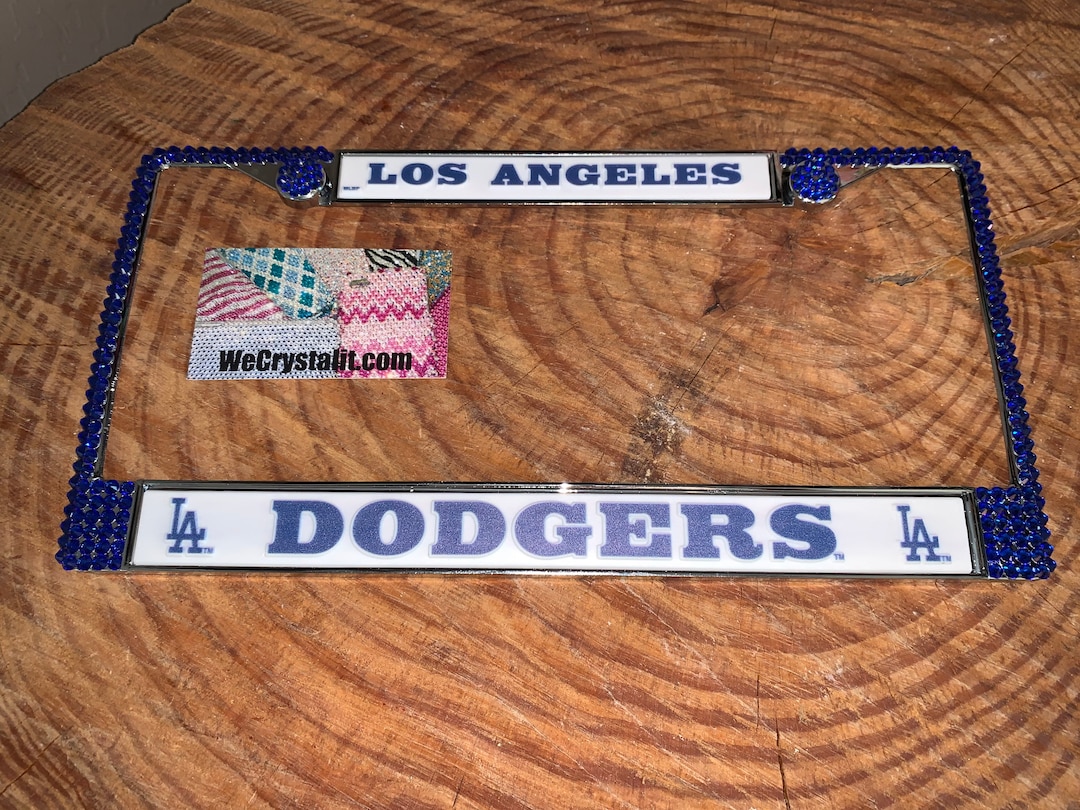 Los Angeles Dodgers License Blue Frame Crystal Sport Baseball Sparkle ...