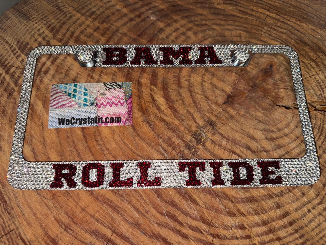 Bama Roll Tide Football License Crystal Sport Frame Sparkle Auto Bling ...