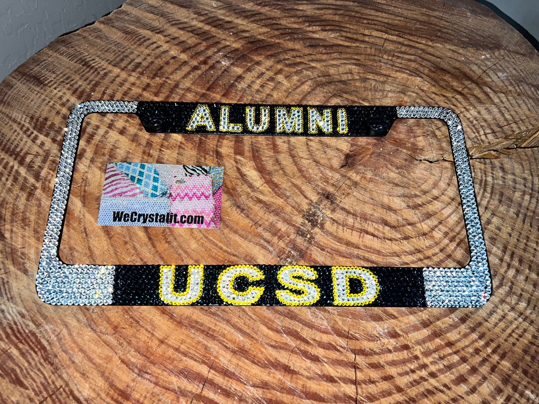 Alumni UCSD Crystal Sparkle Auto Bling Rhinestone License Plate Frame ...