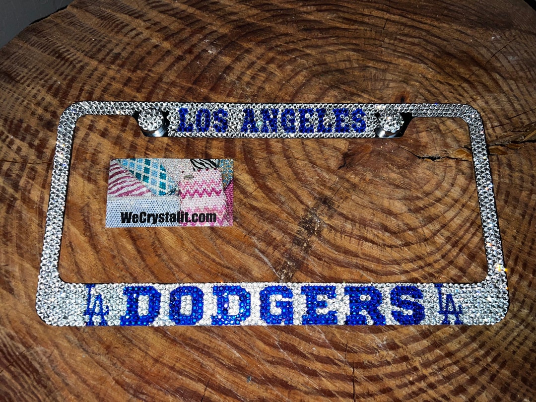 LA Dodgers Crystal Sparkle Auto Bling Rhinestone License Plate Frame ...