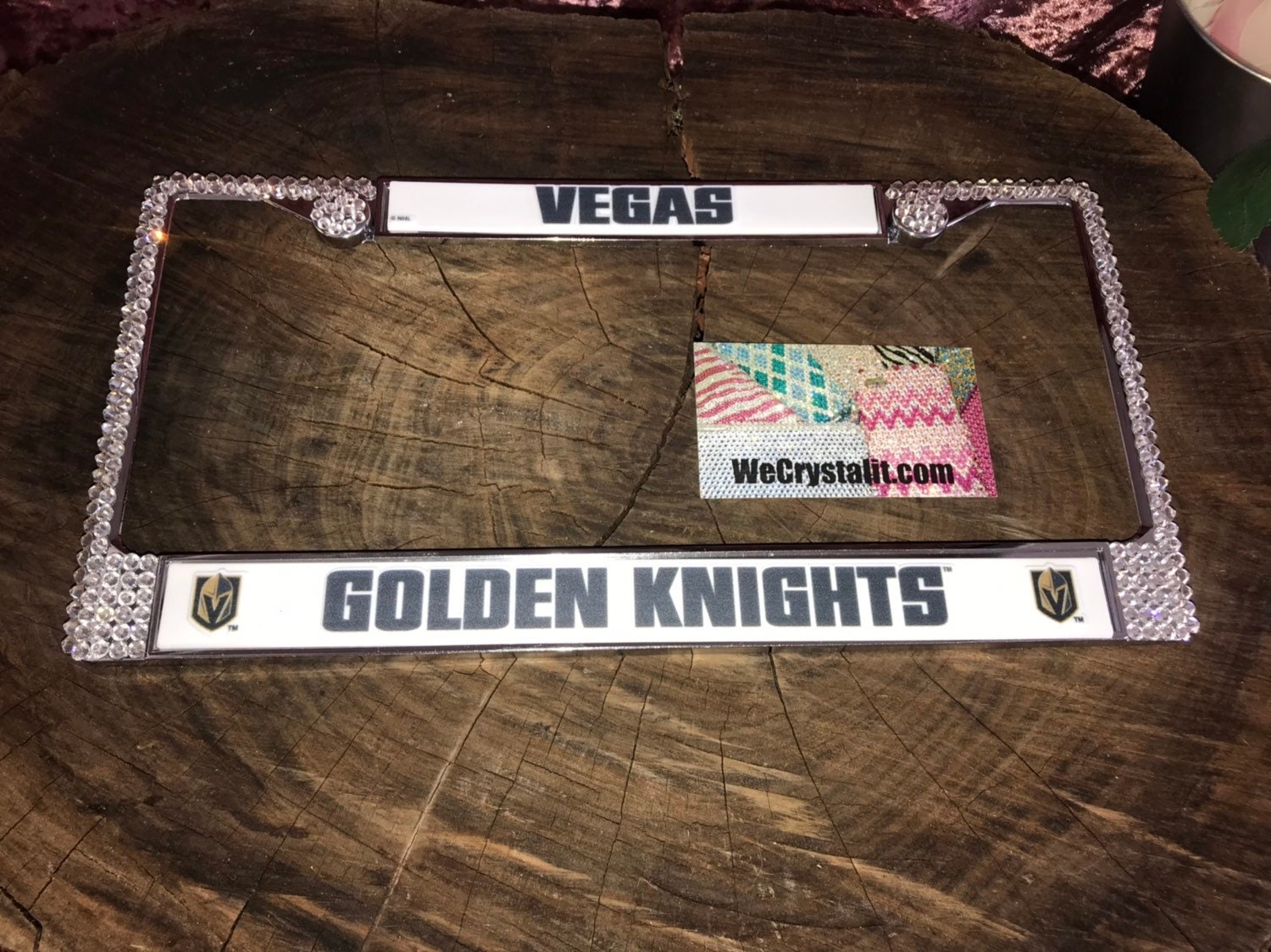 Golden Knights License Crystal Las Vegas Sport Silver Frame Sparkle ...