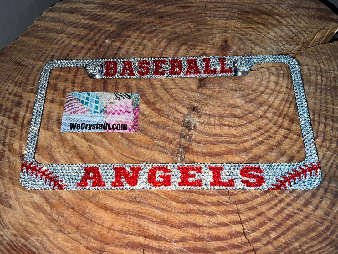Angels Anaheim Los Angeles License Baseball Crystal Sparkle Auto Bling ...