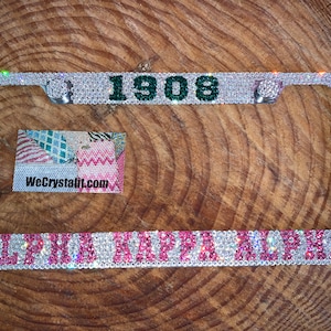 ALPHA KAPPA ALPHA 1908 Crystal Sparkle Auto Bling Rhinestone License ...