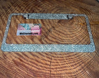 Rocker Heart Crystal Sparkle Auto Bling Rhinestone License Plate Frame ...