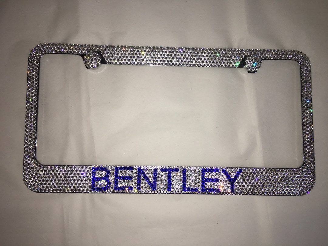 Bentley Crystal Sparkle Auto Bling Rhinestone License Plate Frame With ...