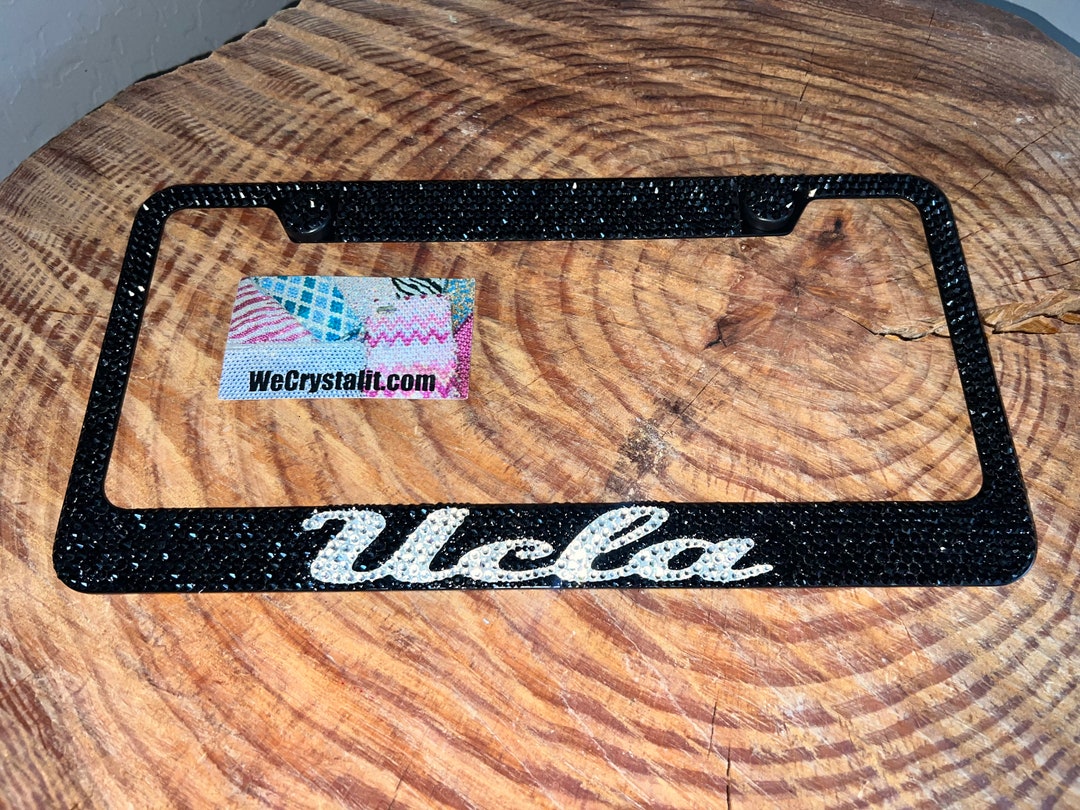 UCLA Black Crystal Sparkle Auto Bling Rhinestone License Plate Frame ...