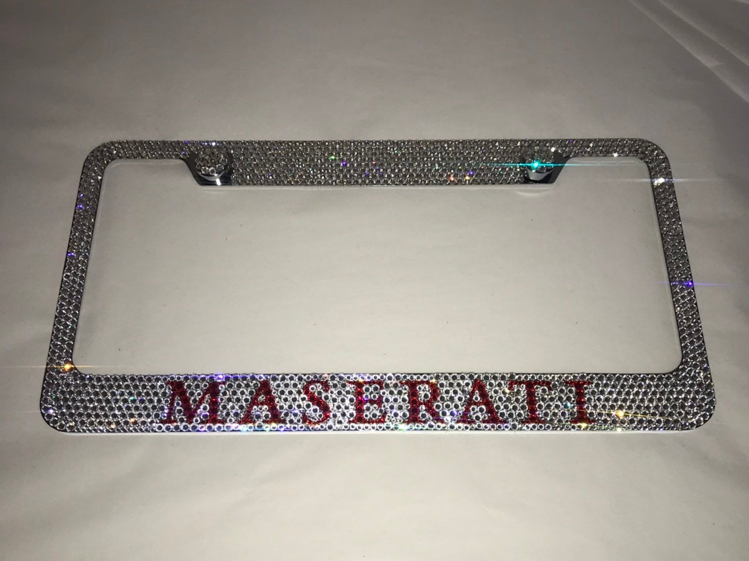 Maserati Crystal Sparkle Auto Bling Rhinestone License Plate - Etsy