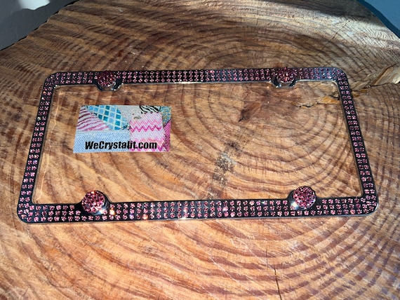 Pink Rose Inset Stones Crystal Sparkle Auto Bling Rhinestone - Etsy