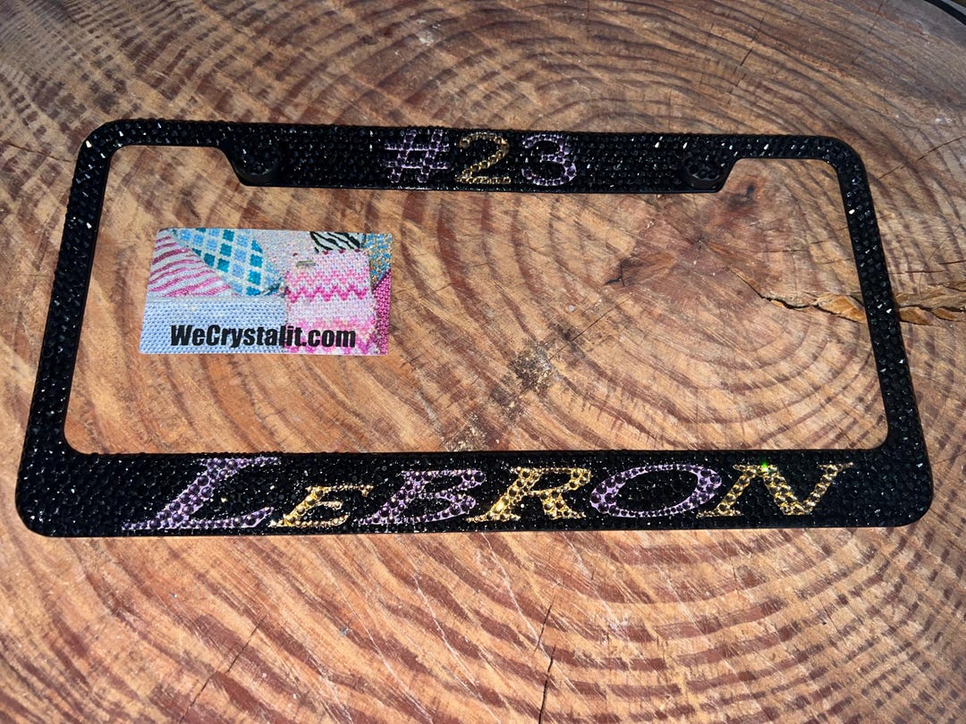 LA Lakers Lebron Crystal Sparkle Auto Bling Rhinestone License Plate ...