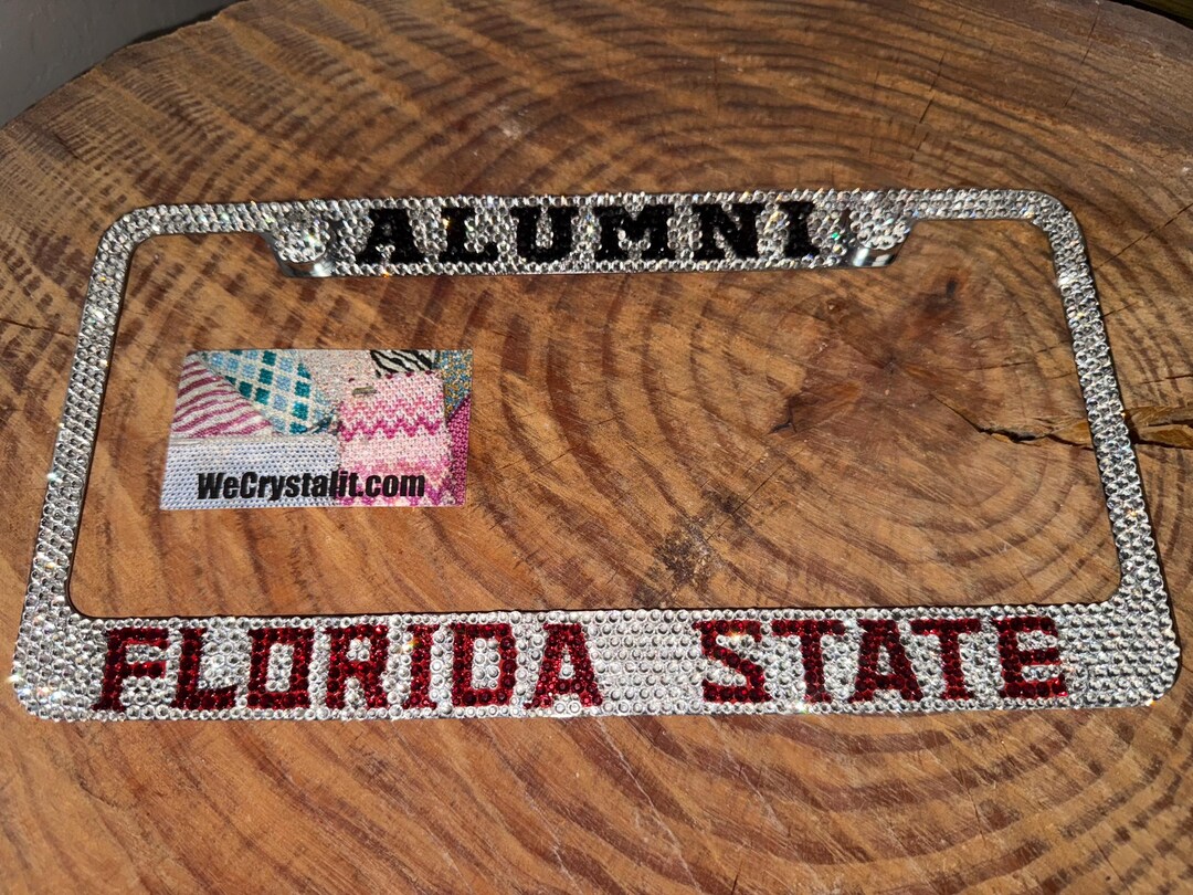 Florida State Alumni Crystal Sparkle Auto Bling Rhinestone License ...