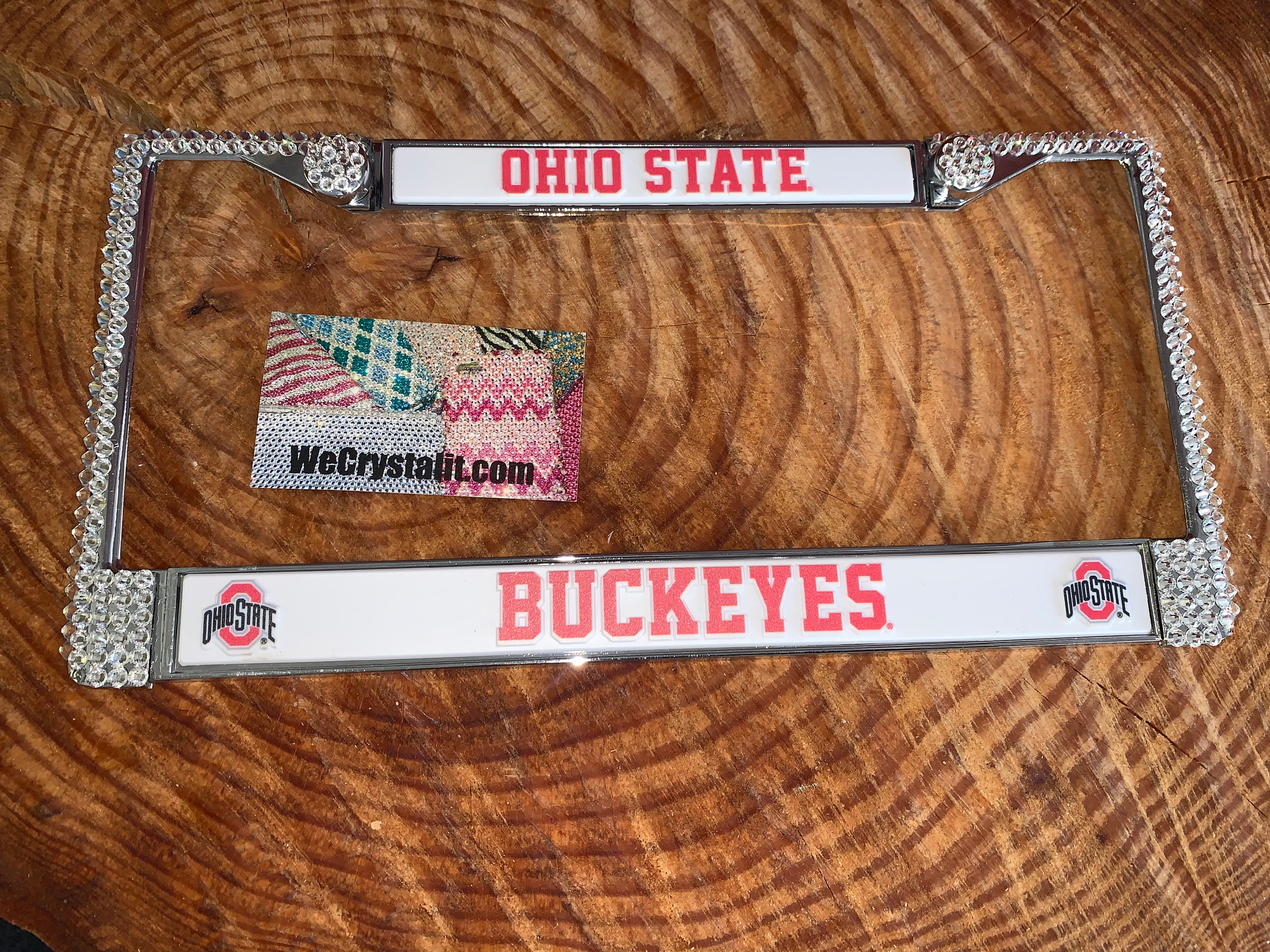Ohio State Buckeyes License Crystal Sport Silver Frame Sparkle | Etsy