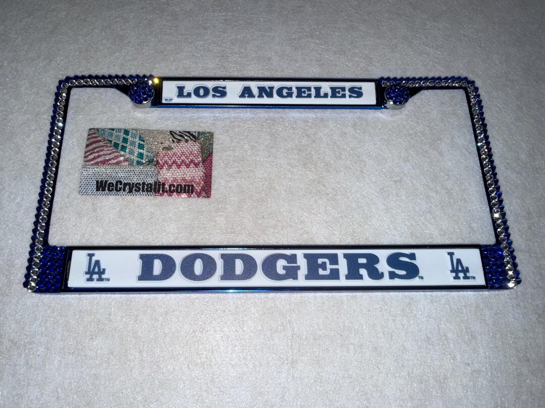 Los Angeles Dodgers License Blue Frame Crystal Sport Baseball Sparkle ...
