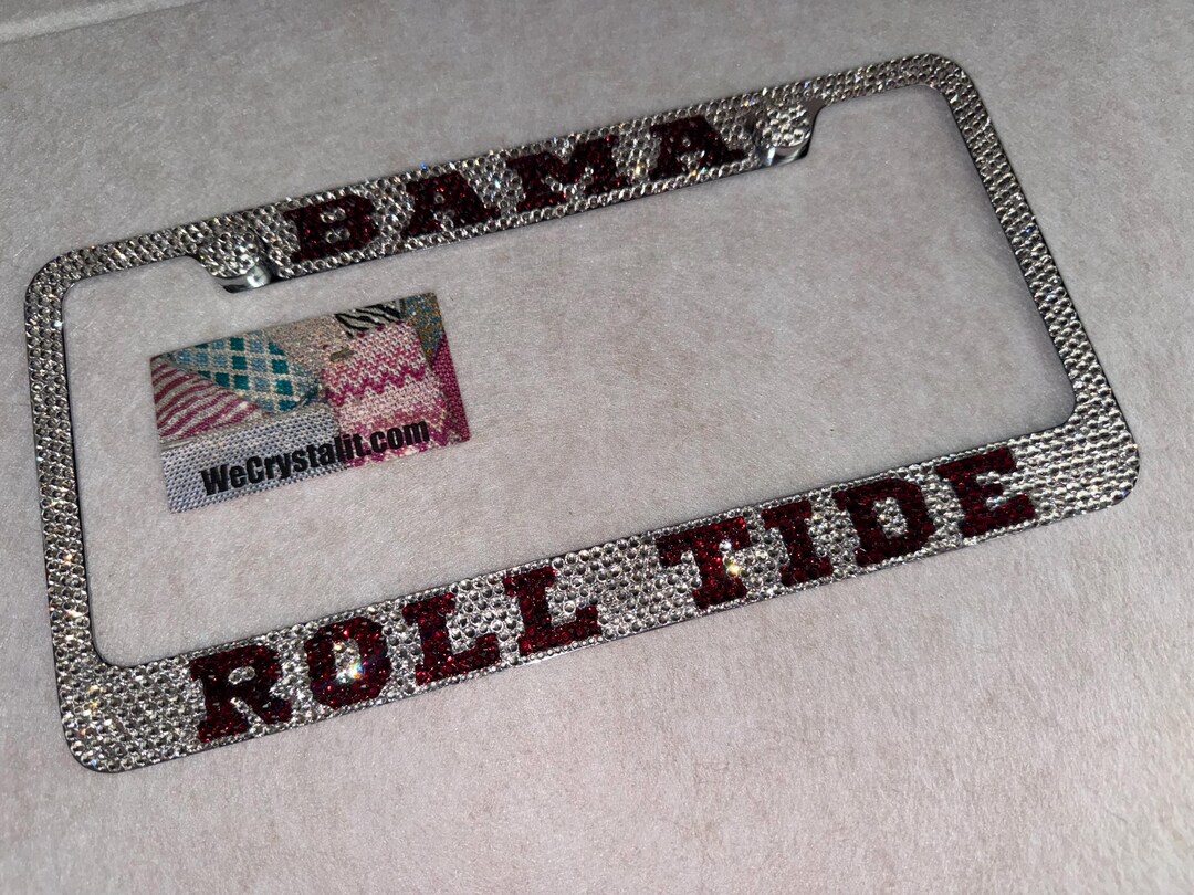 Bama Roll Tide Football License Crystal Sport Frame Sparkle Auto Bling ...