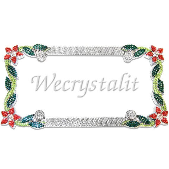 Swarovski Crystal License Plate Frame Jesus Crystal Sparkle Auto Bling