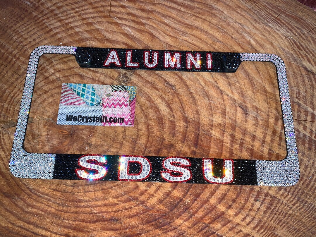 Alumni SDSU Crystal Sparkle Auto Bling Rhinestone License Plate Frame ...