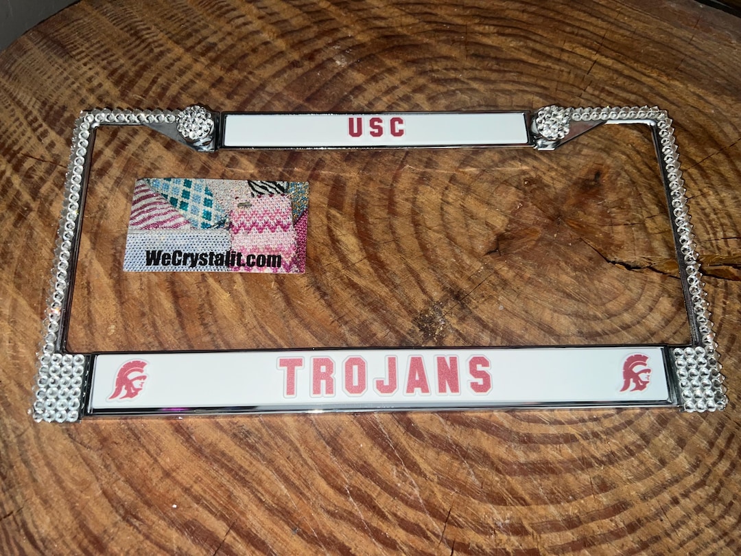 USC Trojans Sport Football Frame Crystal Sparkle Auto Bling Rhinestone ...