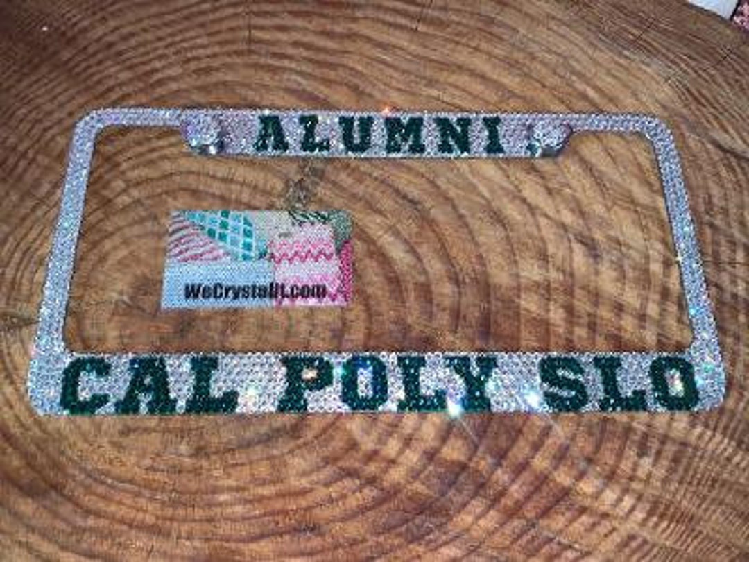 Cal Poly Slo Alumni Crystal Sparkle Auto Bling Rhinestone License Plate ...