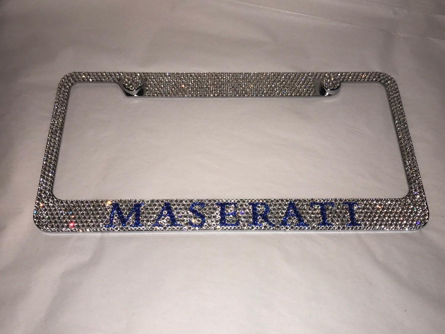 Maserati Crystal Sparkle Auto Bling Rhinestone License Plate Frame with ...