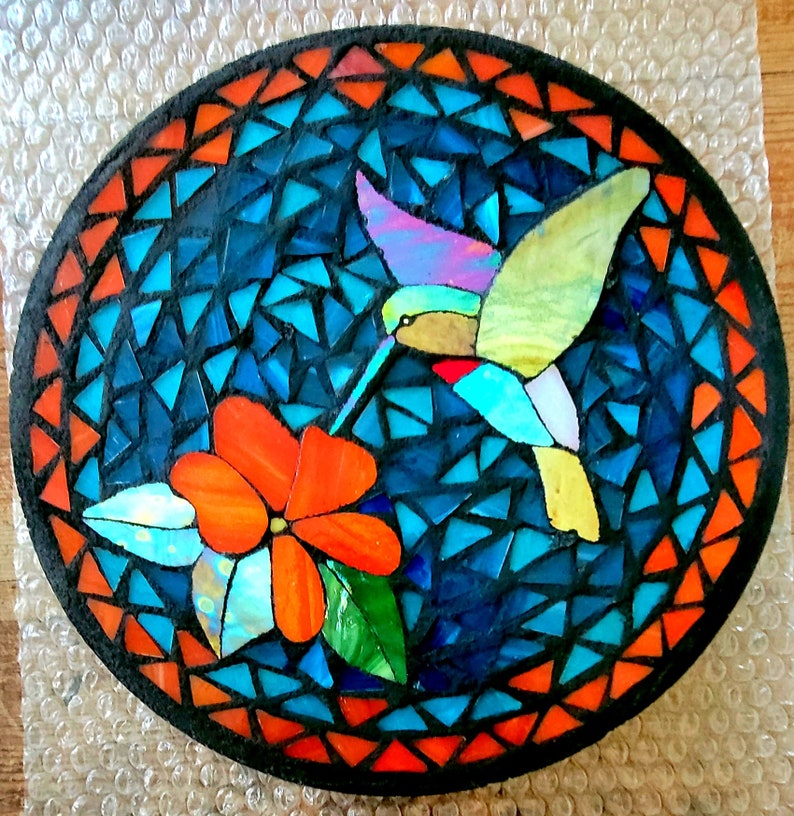 Hummingbird Mosaic Garden Stone - Etsy