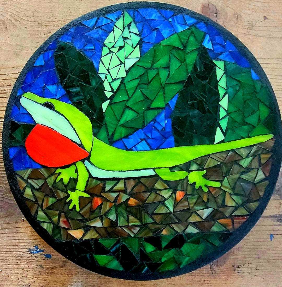 Lizard Mosaic Garden Stone - Etsy