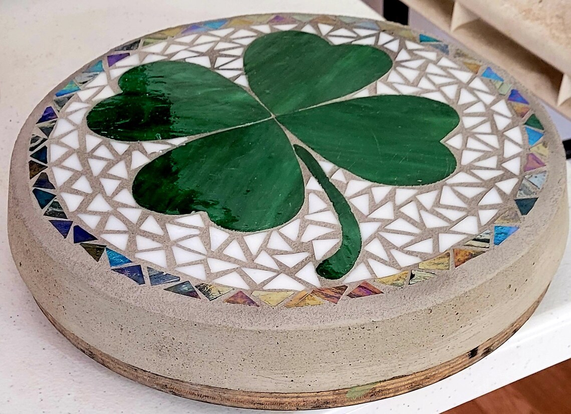 Shamrock Mosaic Garden Stone | Etsy