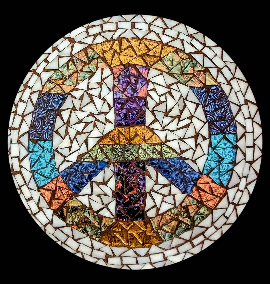 Peace Sign Mosaic Garden Stone - Etsy