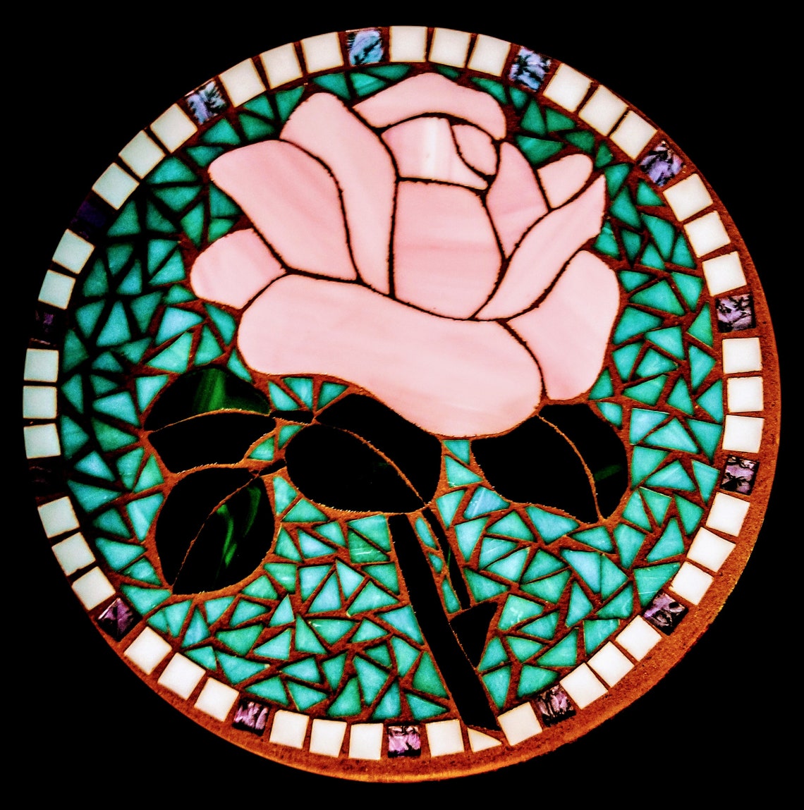 Rose Mosaic Stone | Etsy