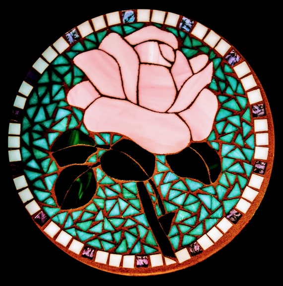 Rose Mosaic Stone | Etsy