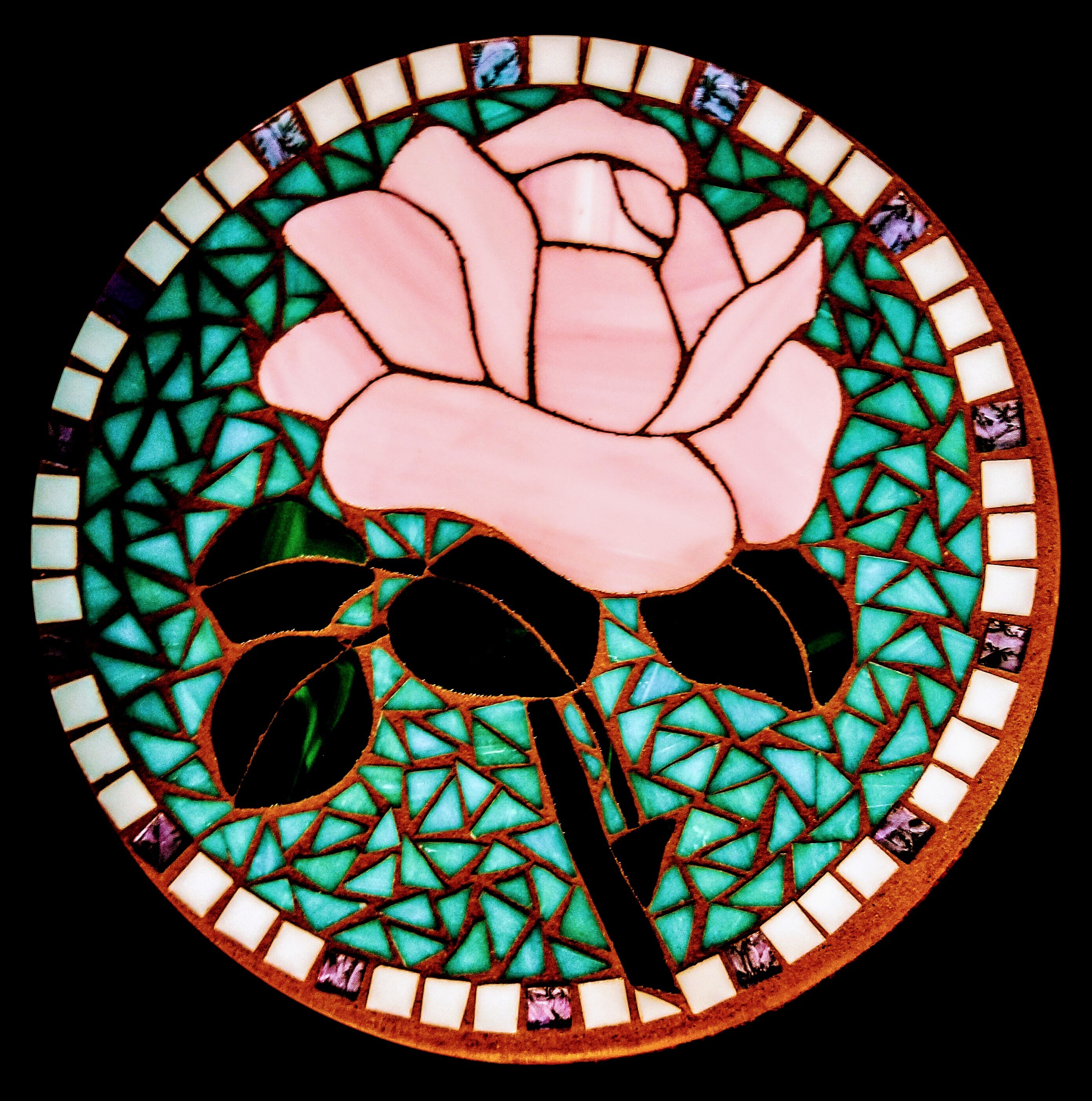 Rose Mosaic Stone | Etsy