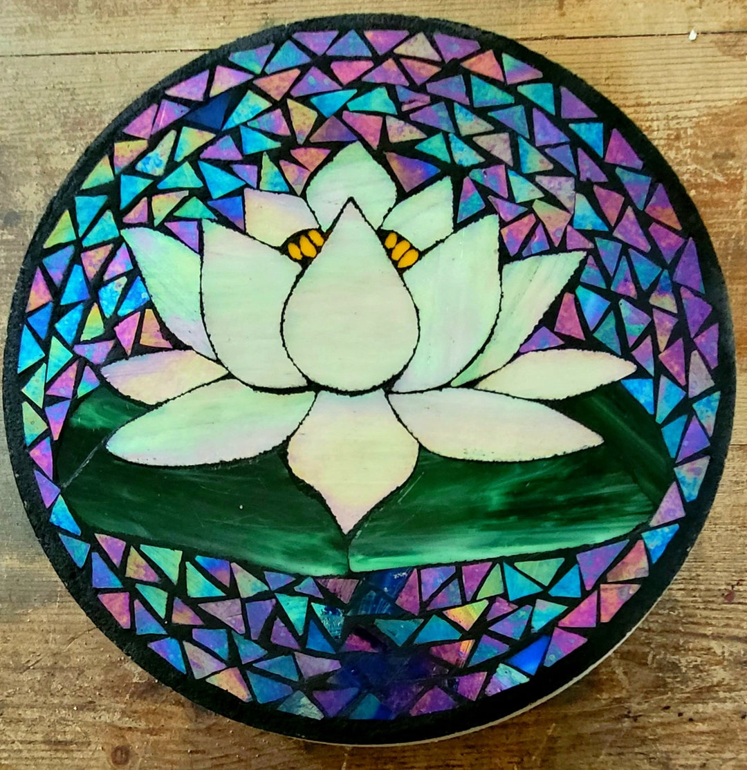 Lotus Flower Garden Mosaic Stone Decoration - Etsy