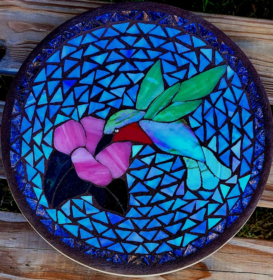 Hummingbird Mosaic Garden Stone - Etsy