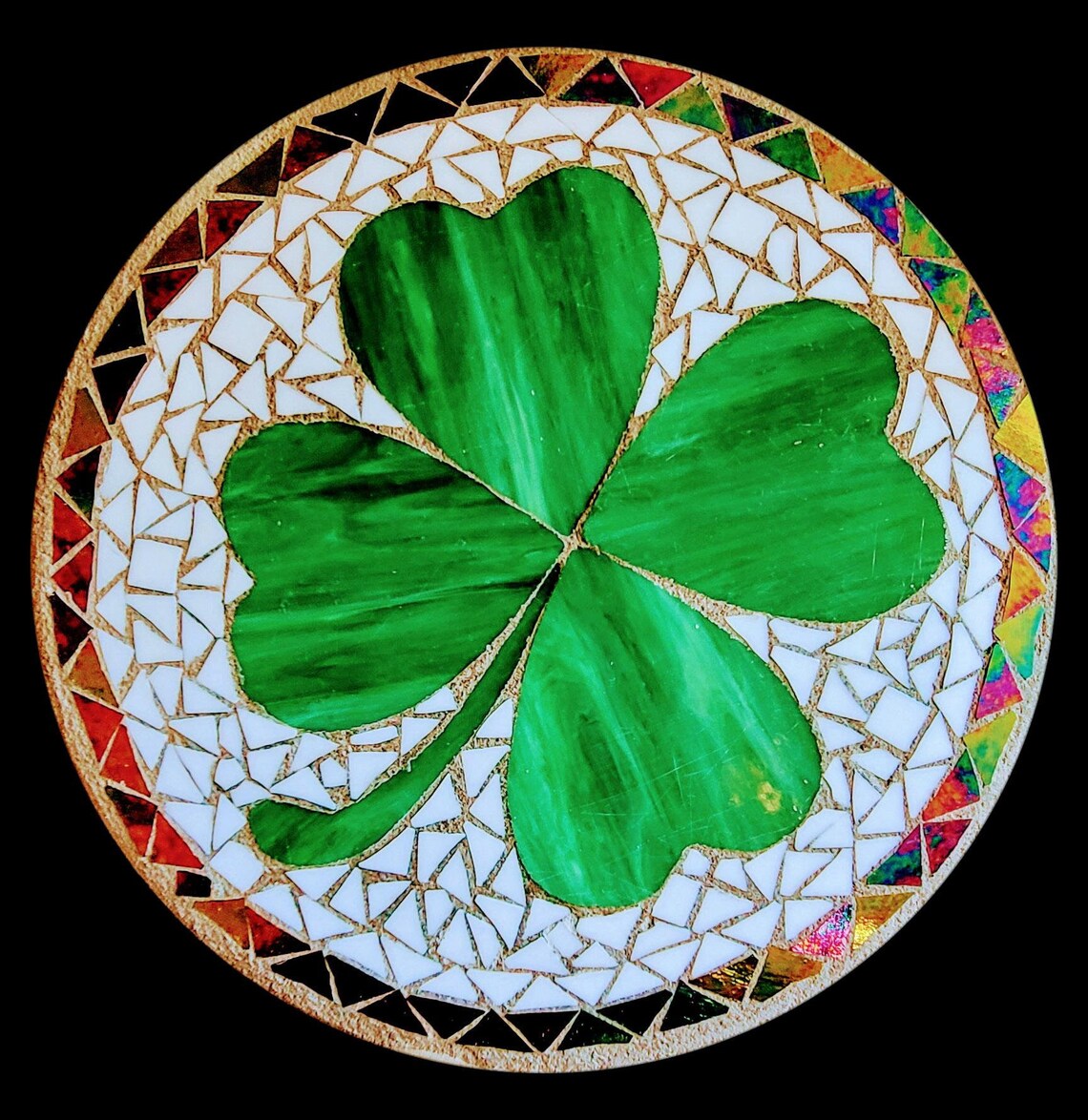 Shamrock Mosaic Garden Stone | Etsy