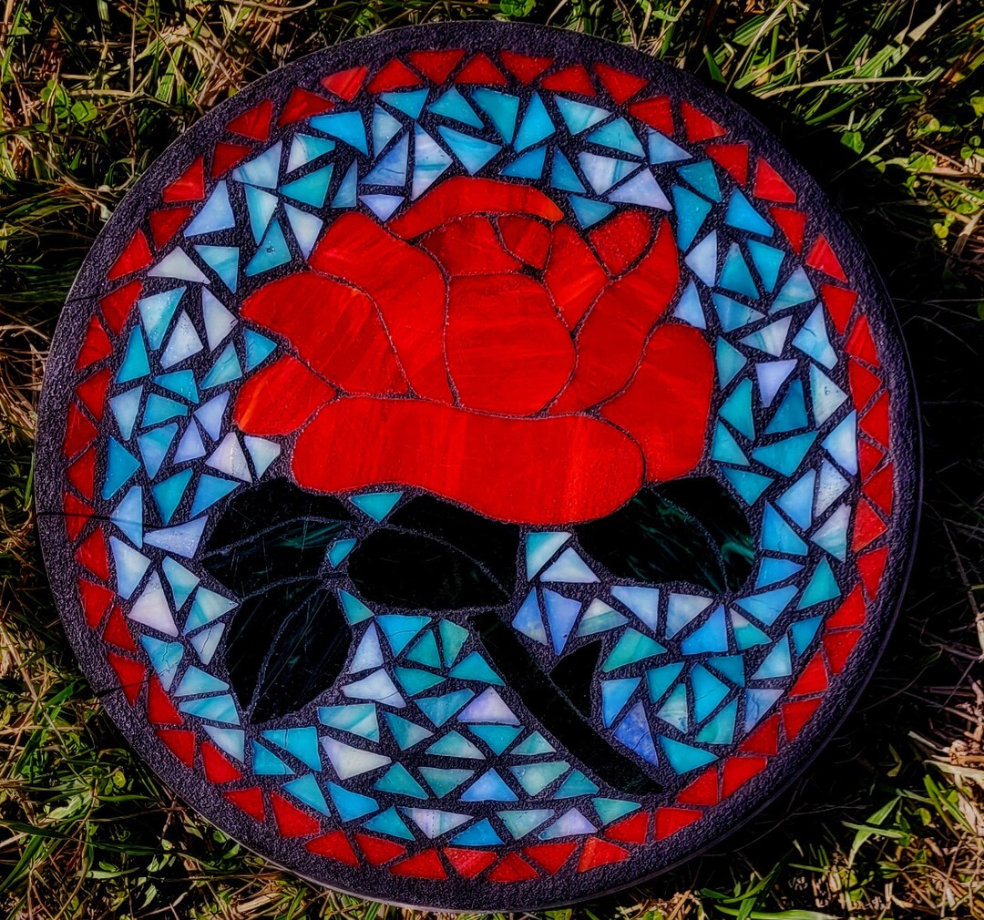 Rose Mosaic Stone - Etsy