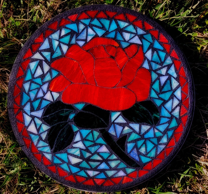 Rose Mosaic Stone - Etsy
