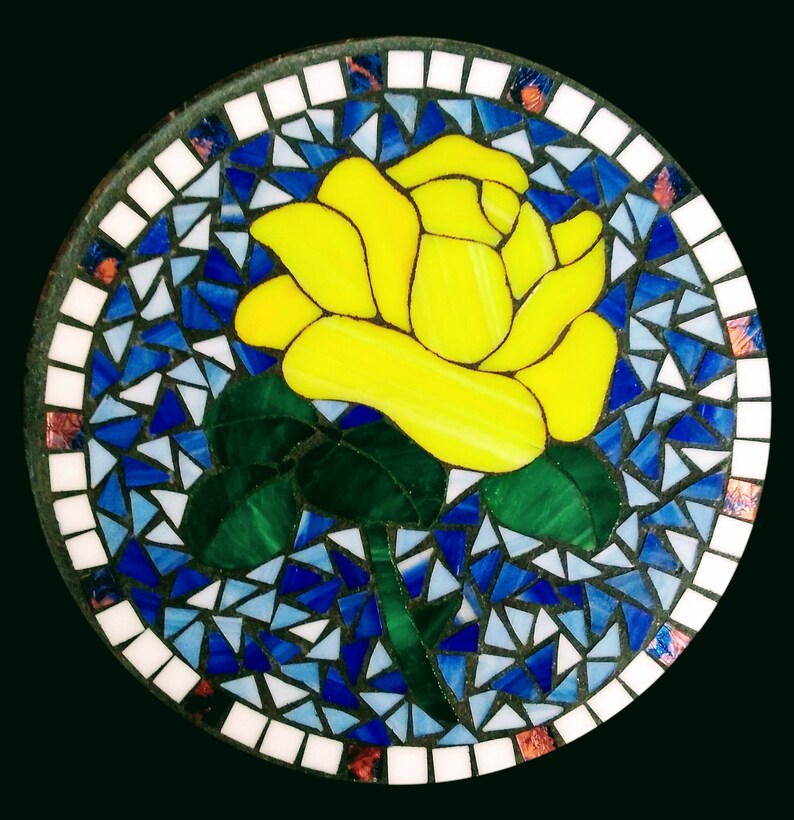 Rose Mosaic Stone | Etsy