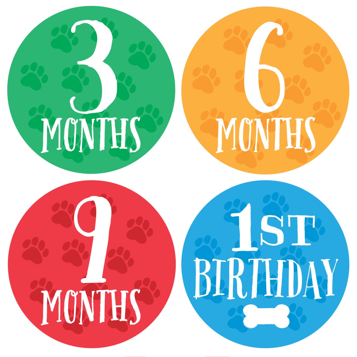 Puppy Stickers, Dog Stickers, Dog Milestone Stickers, Puppy Milestones ...