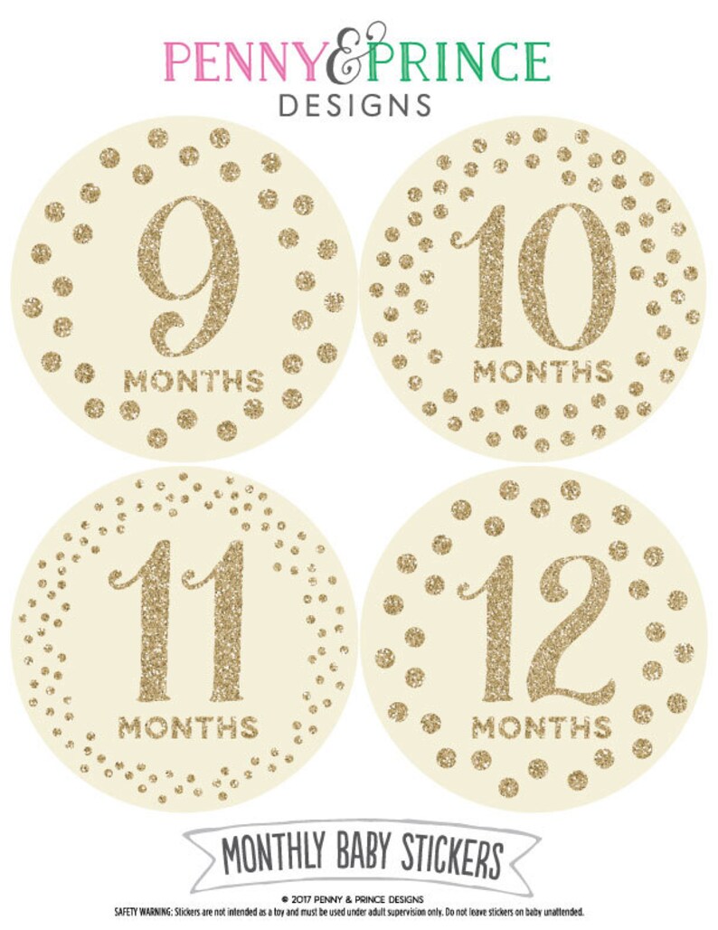 Monthly Baby Stickers Milestone Stickers Baby Girl Gift - Etsy