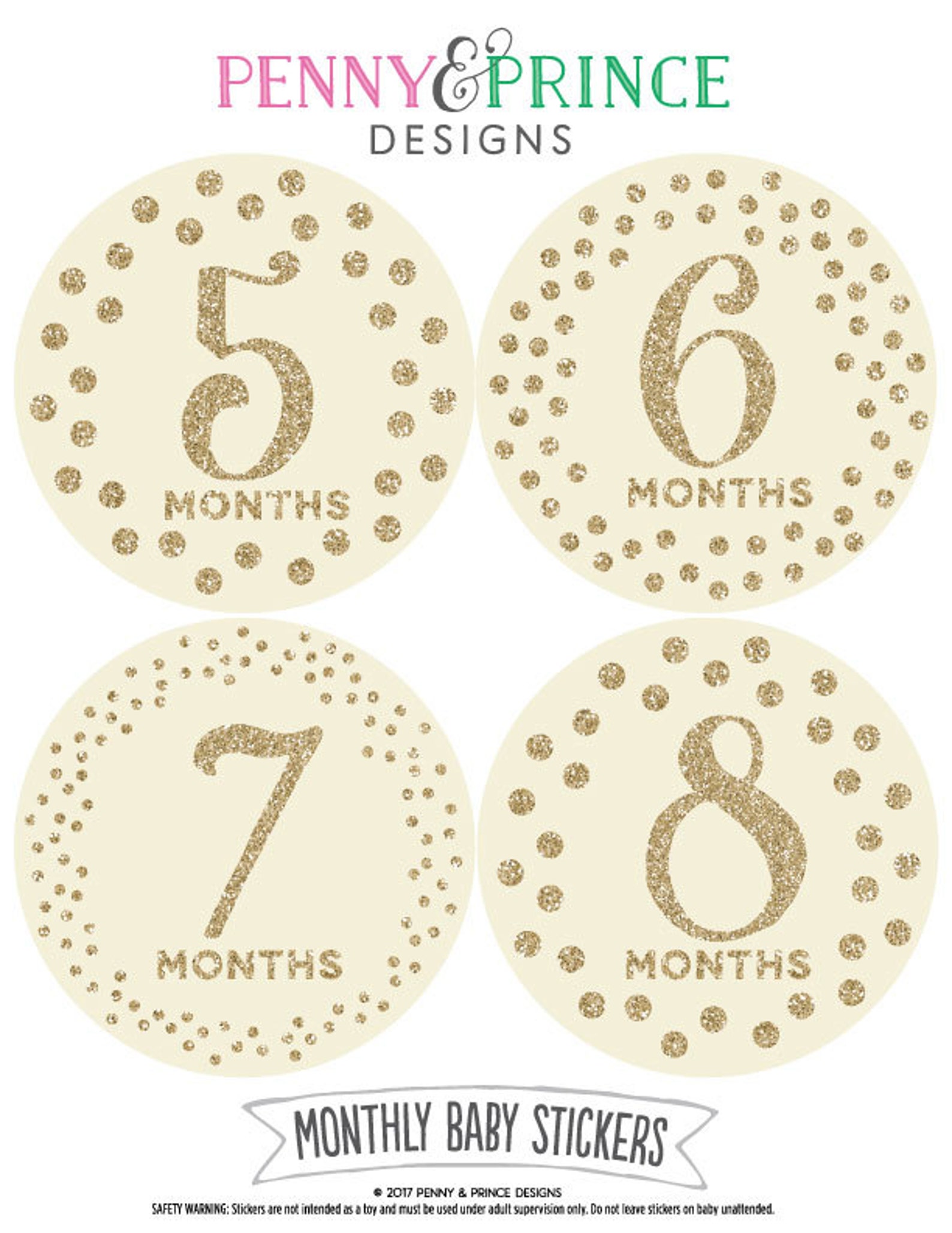 Monthly Baby Stickers Milestone Stickers Baby Girl Gift - Etsy
