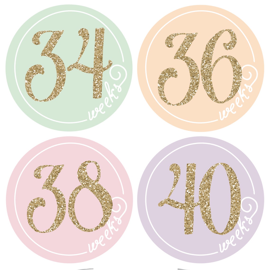 Pregnancy Sticker Belly Stickers Gold Stickers Baby Bump - Etsy