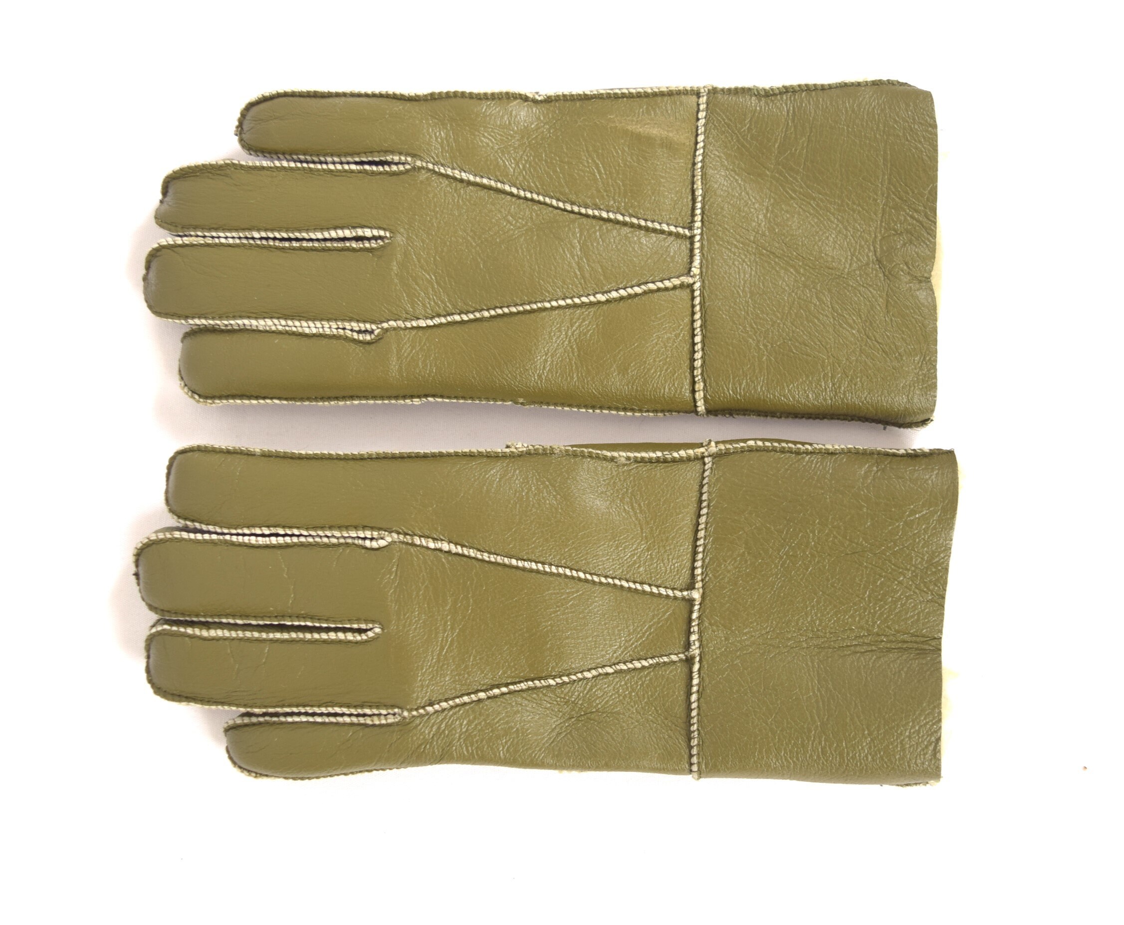 Mens Olive Green Leather Gloves - Etsy
