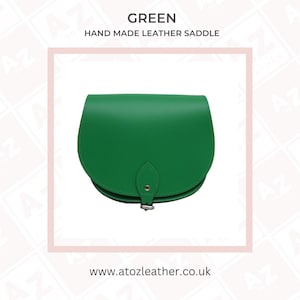 Shades of Green Leather Saddle Style Cross Body Shoulder Bag - Handmade ...