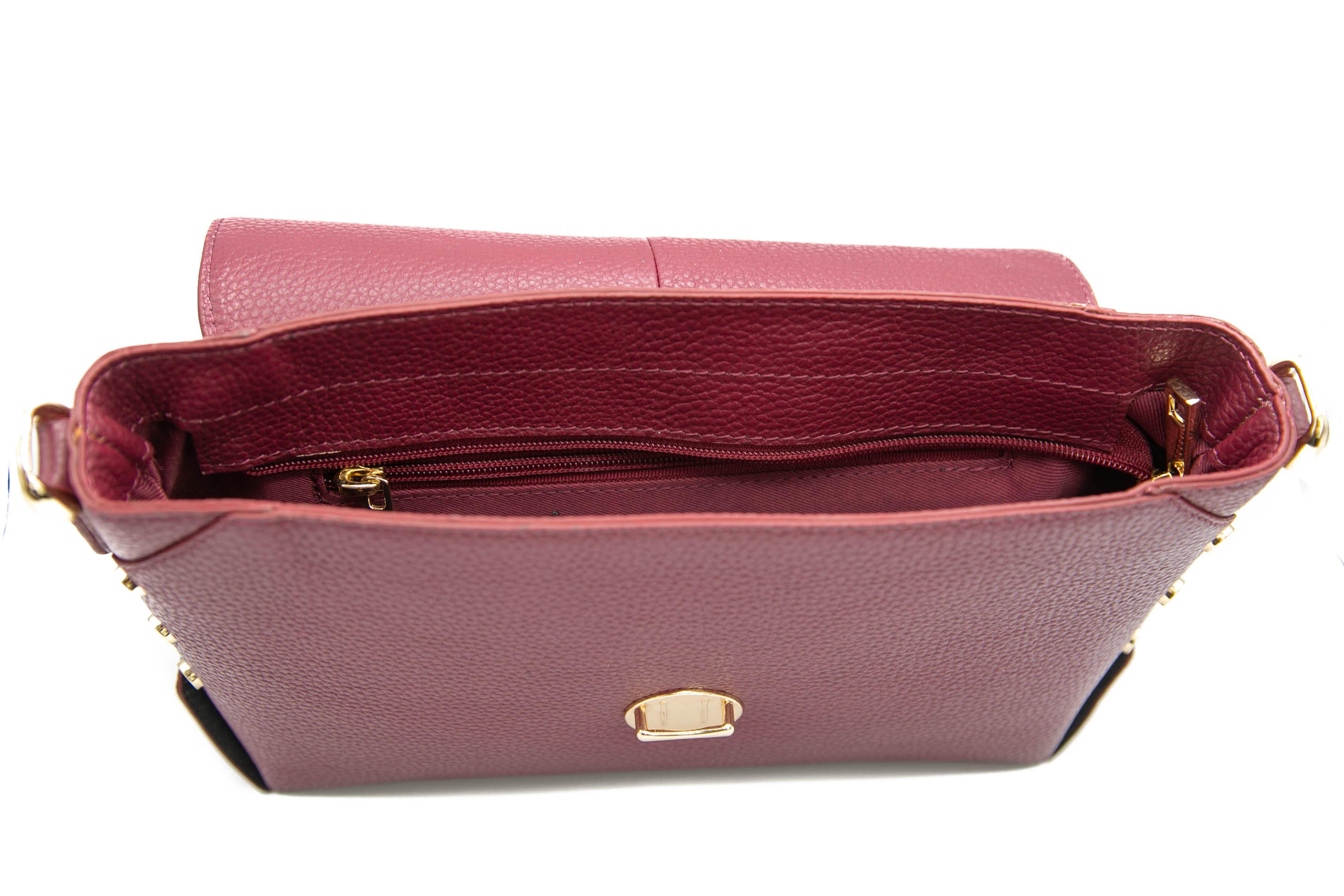 Studded Leather Handbag With Clasp Fastening. - Etsy
