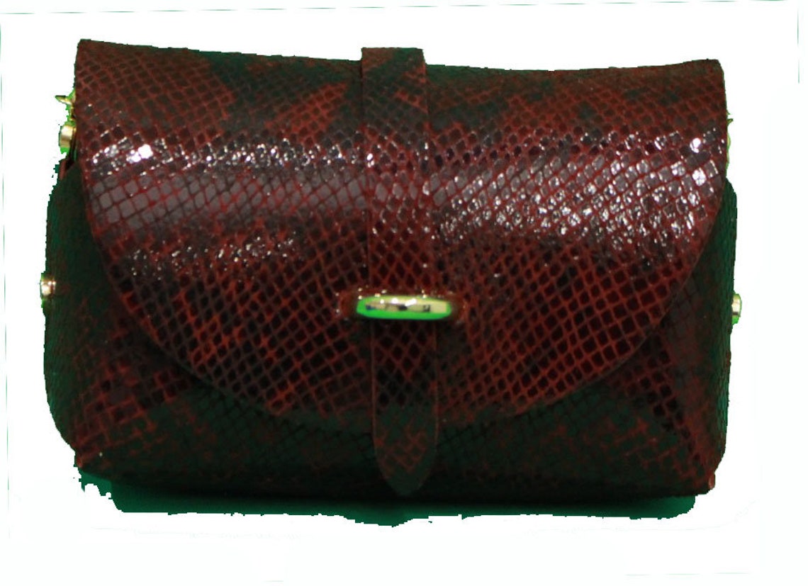 Snake Print evening clutch bag with detachable gold chain | Etsy