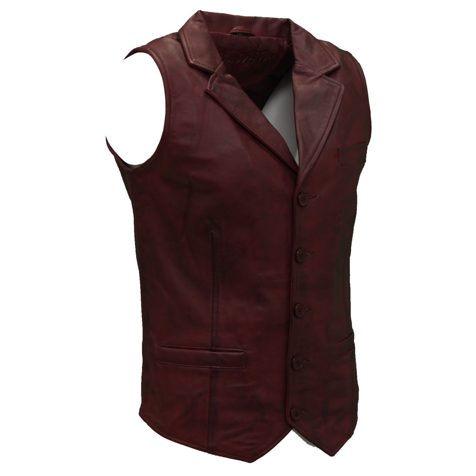 Mens Smart Shirt Collar Five Button Leather Fitted Waistcoat / - Etsy UK