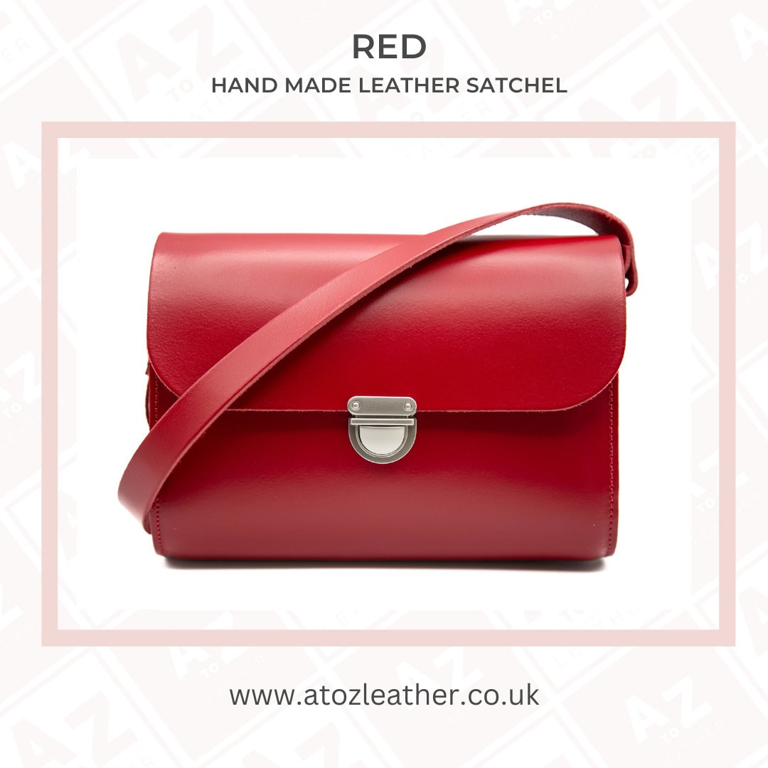 Shades of Red Small Handmade Leather Cross Body Satchel ...