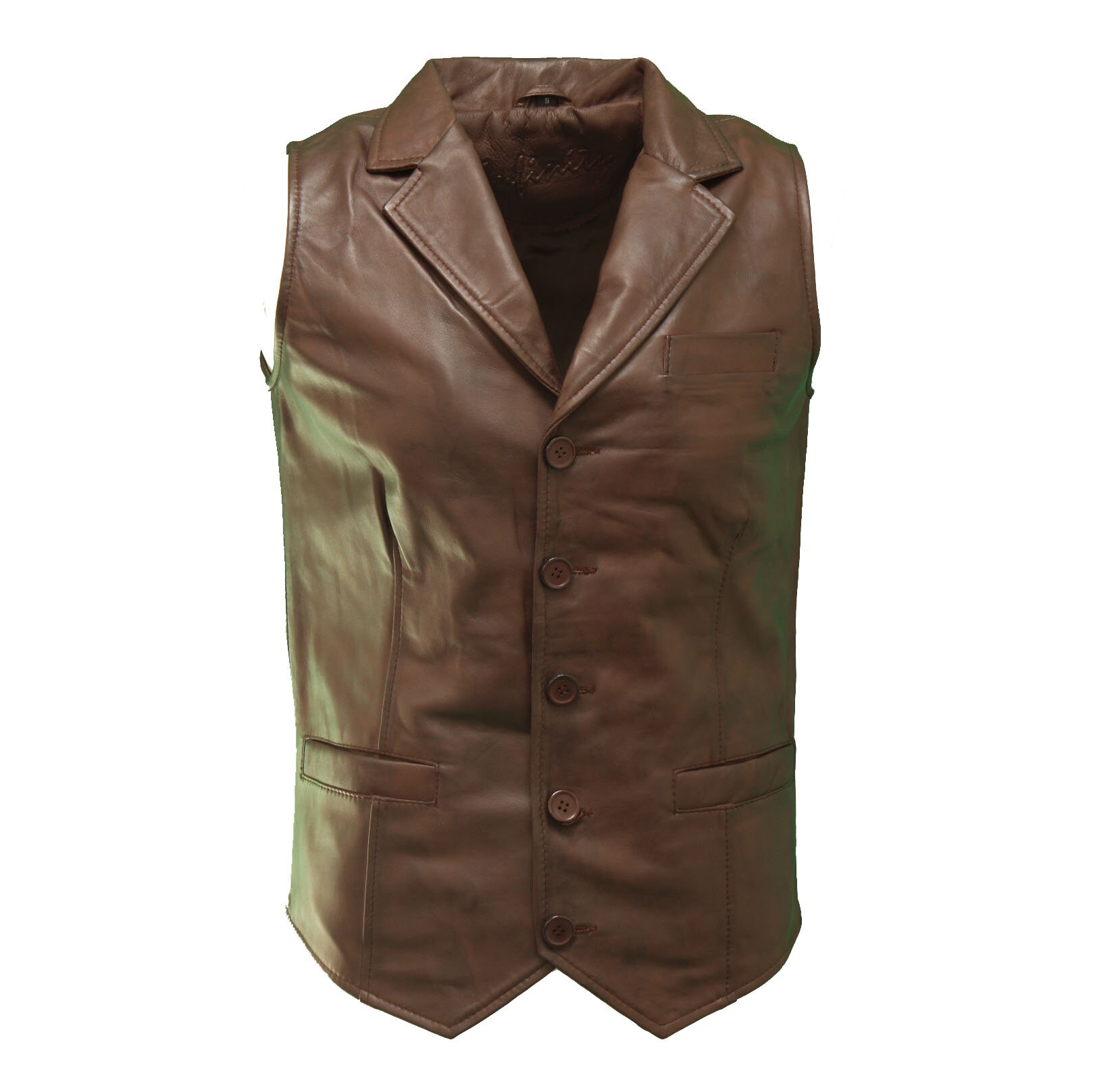 Mens Smart Shirt Collar Five Button Leather Fitted Waistcoat / - Etsy UK