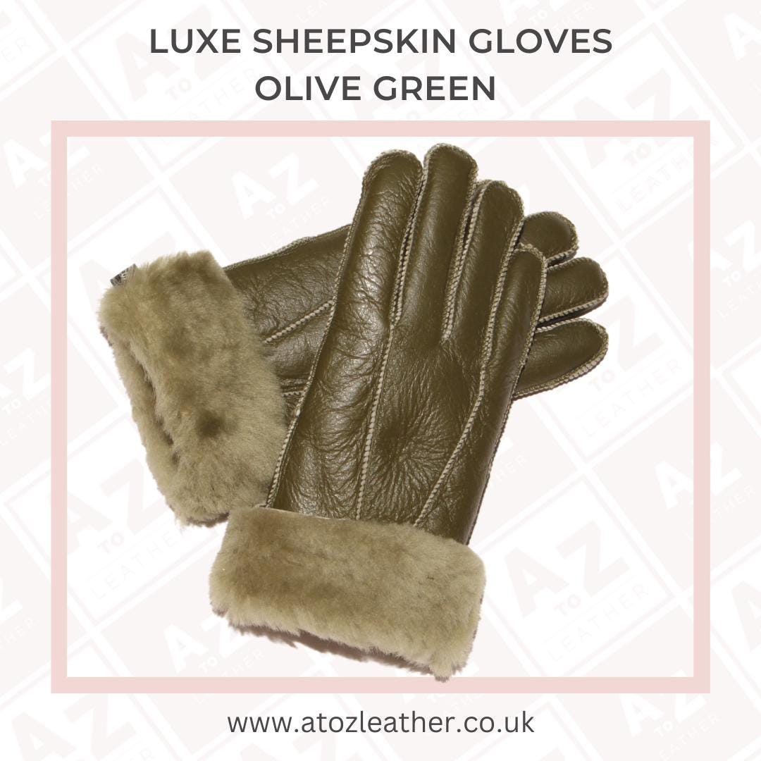 Mens Olive Green Leather Gloves - Etsy