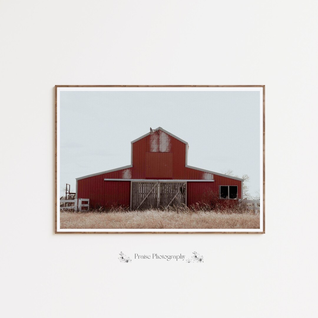 Red Barn Wall Art Printable Digital Download Farmhouse Decor Art Print ...
