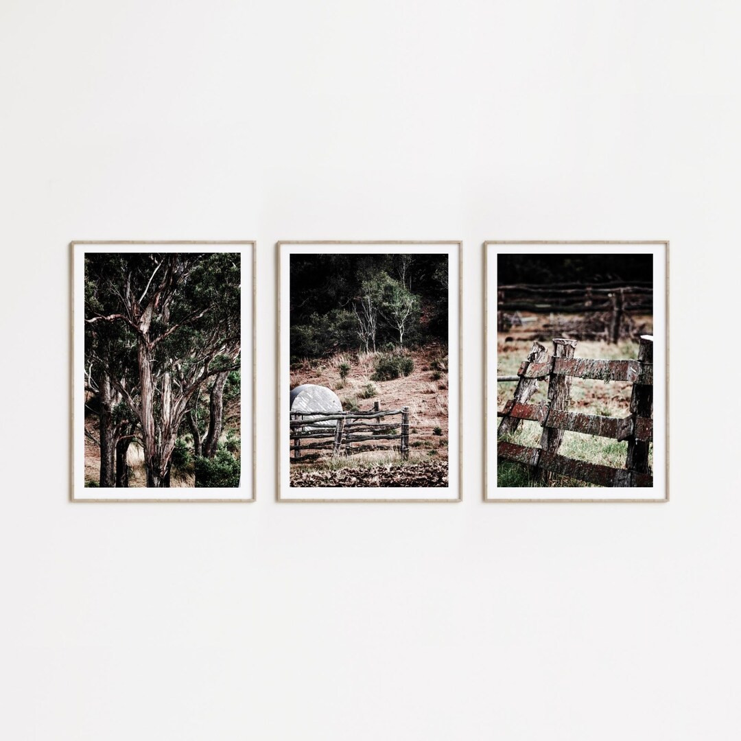 Set of 3 Prints Printable Australian Country Landscape Nature Farmhouse ...