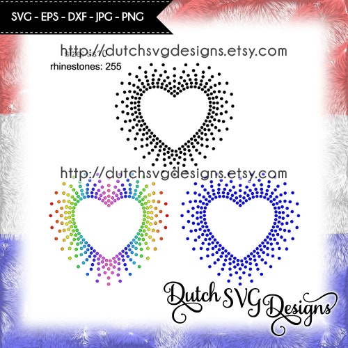 Scatter Heart & Vinyl Rhinestone Template Design SVG PNG DXF | Etsy